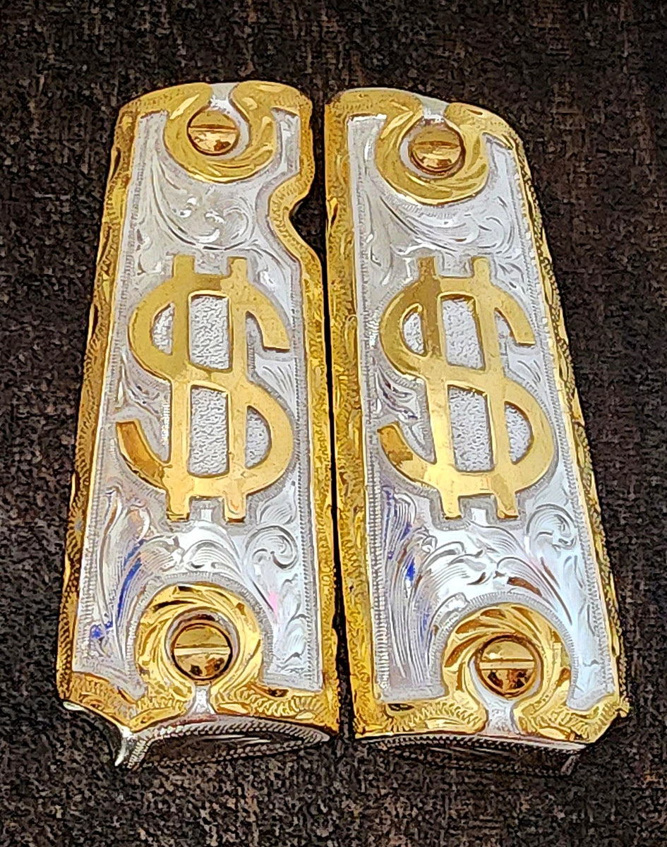 Money sign cachas dinero gravado style 1911 full size custom premium g ...