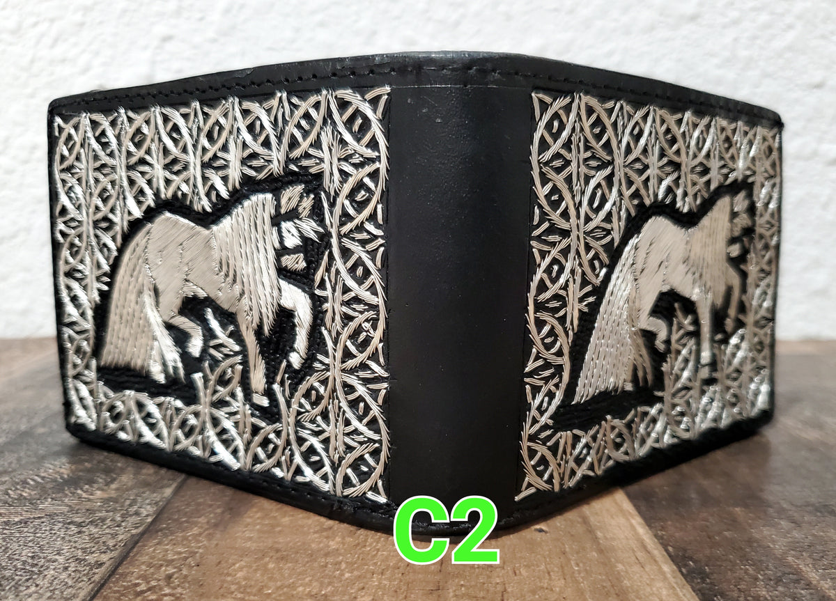 Horses caballos Hilo de plata money cartera wallet artesanal piteada b ...