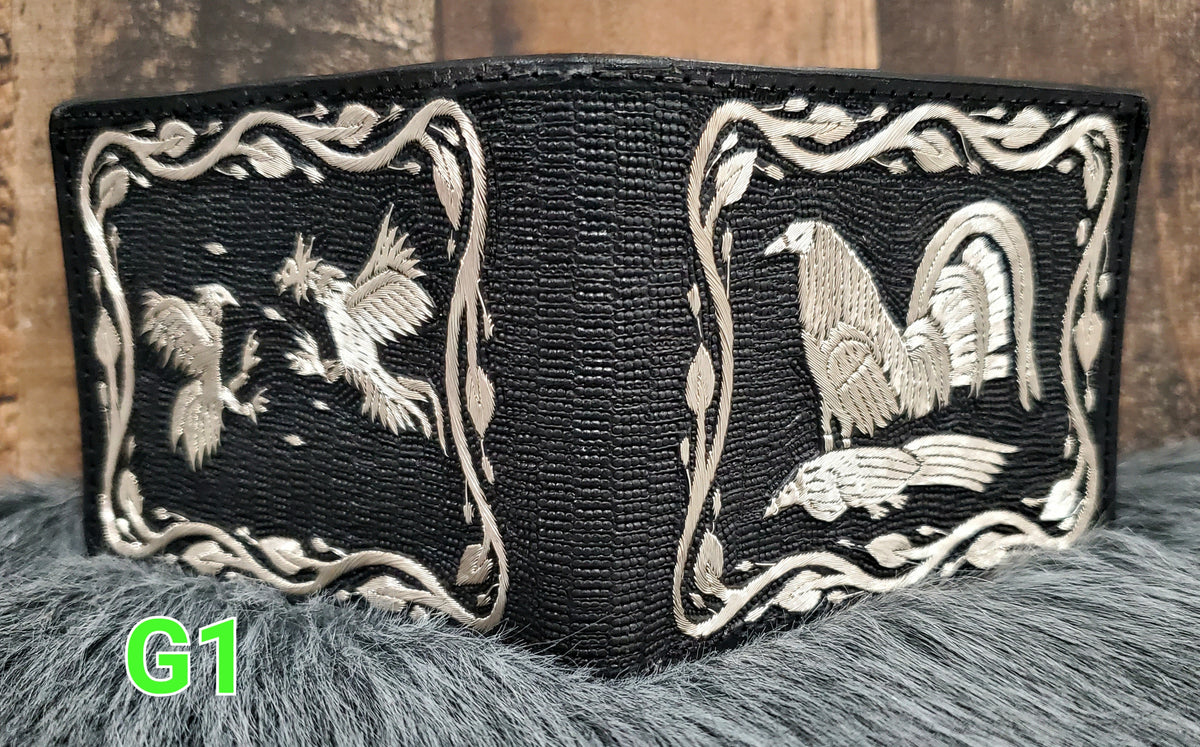 Gallos rooster Hilo de plata money cartera wallet artesanal piteada bo ...